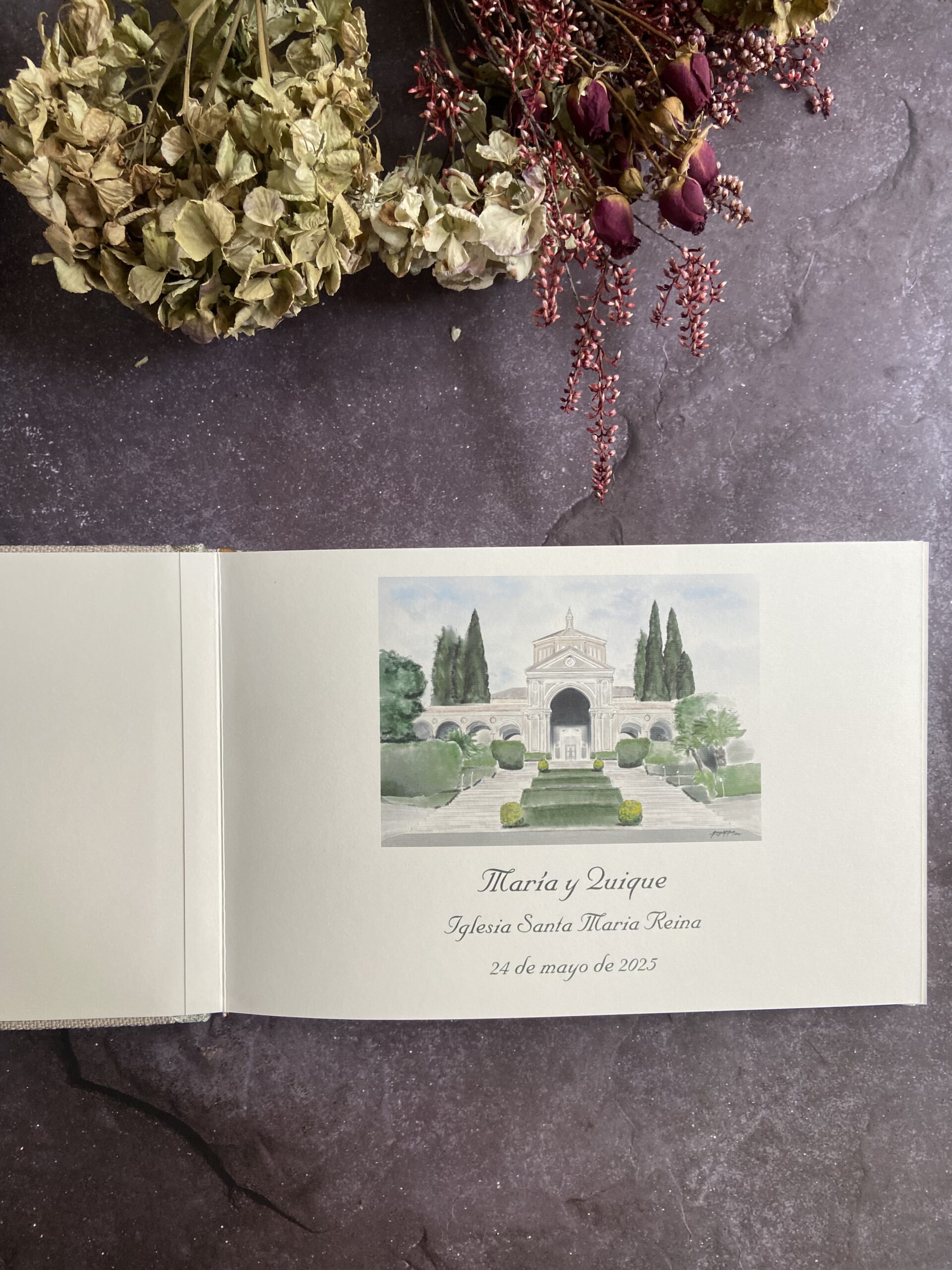 Lámina personalizada para libro de firmas: arte con emoción - La Broderie